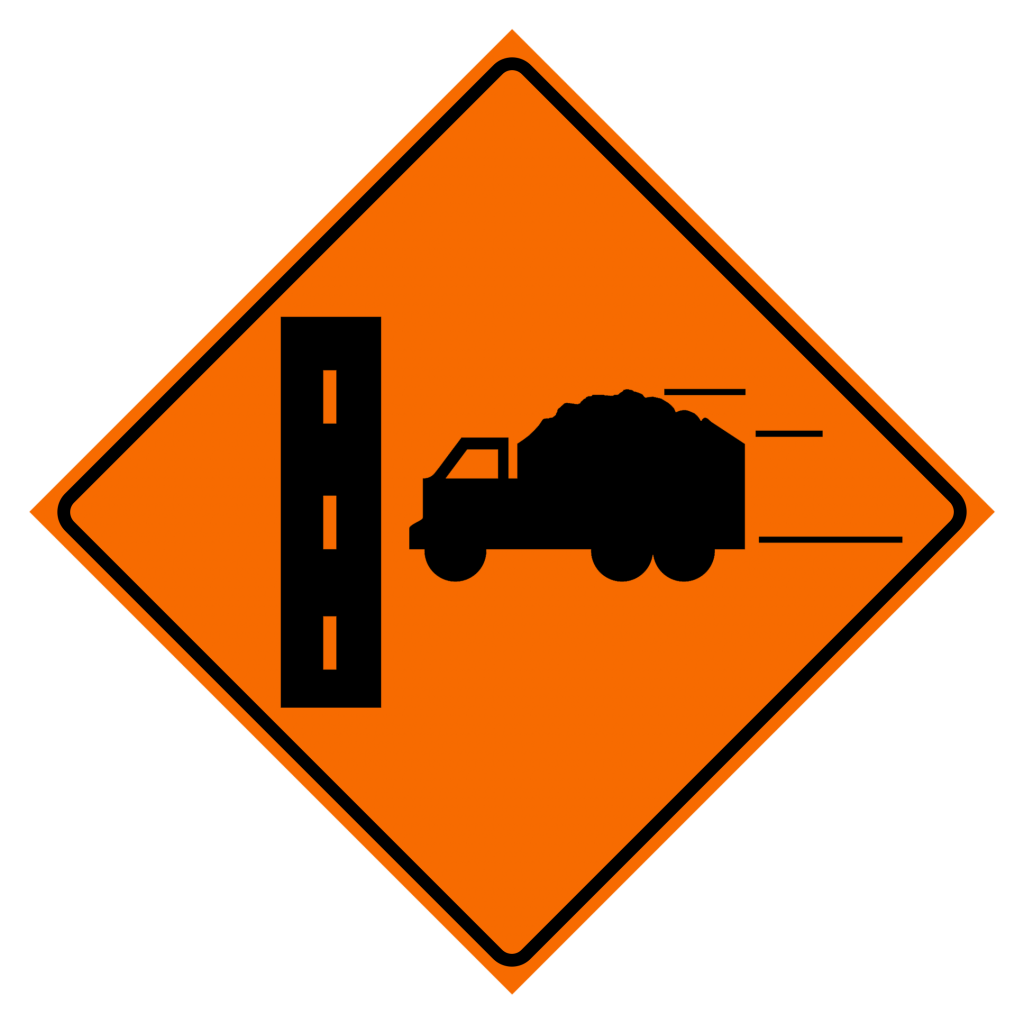 TC-54R Truck Entrance From Right Sign - Traffic Depot Signs & Safety